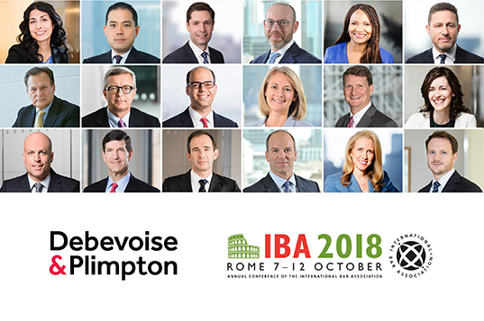 Debevoise Lawyers Lead Panel Discussions and Chair IBA Legal Practice ...